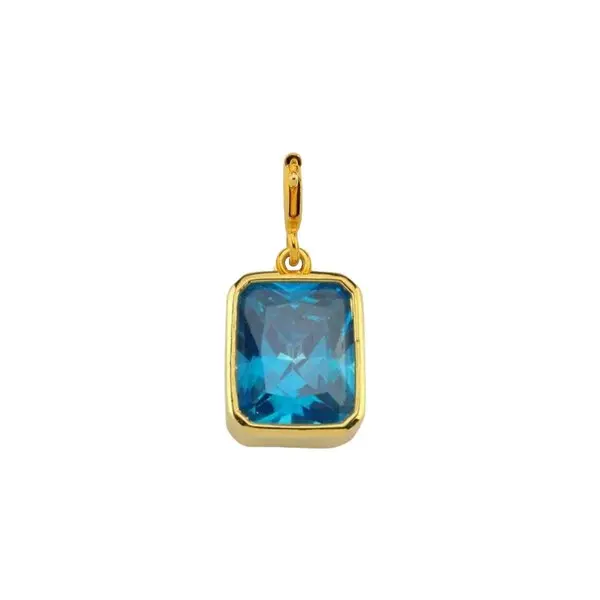 LINYA JEWELLERY Rectangular Crystal Charm - Blue