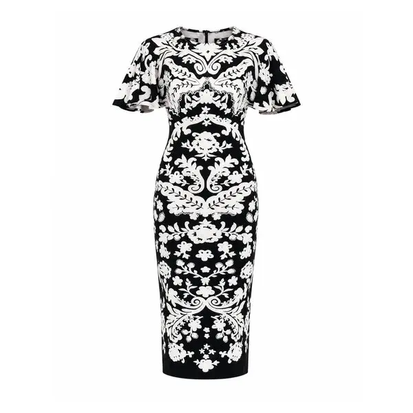 GIRL IN MIND Jocelyn & White Midi Dress - Black