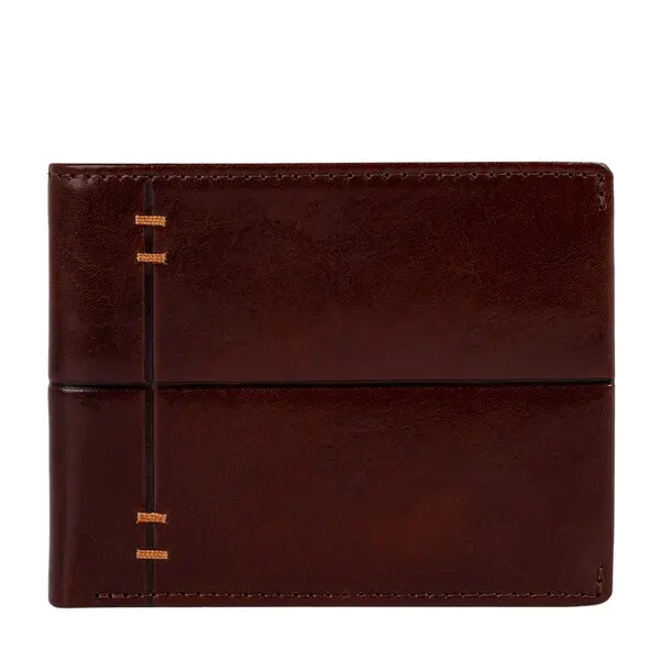TIME RESISTANCE Leather Bifold Wallet Poetic Justice - Brown