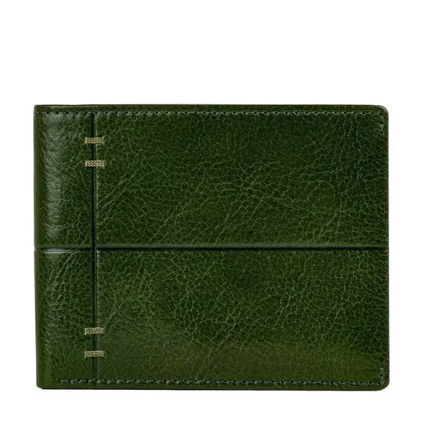 TIME RESISTANCE Leather Bifold Wallet Poetic Justice - Green