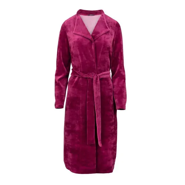OH!ZUZA NIGHT&DAY Velour Robe Cranberry - Red