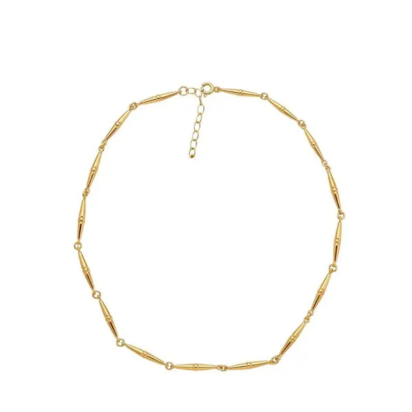 LINYA JEWELLERY Cylinder Bar Chain Necklace - Gold