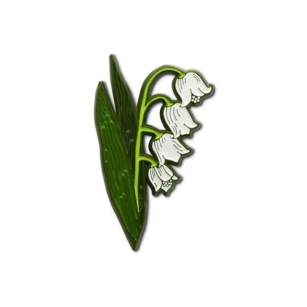 MAKE HEADS TURN White / Green Enamel Pin Lily Of The Valley - White/green
