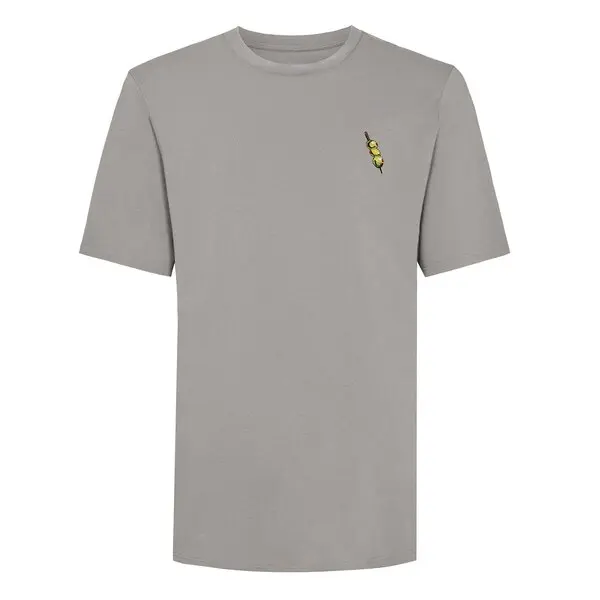 INGMARSON Olives Embroidered Organic Cotton T-shirt - Grey