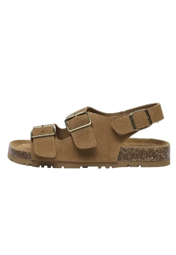 EVERAU AUSTRALIA Flame Leather Sandals In Chestnut - Gold
