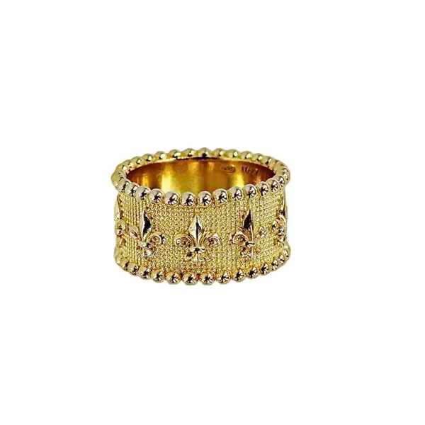 MVM ITALY Hand Made Florentine Ring With Giglio - Gold