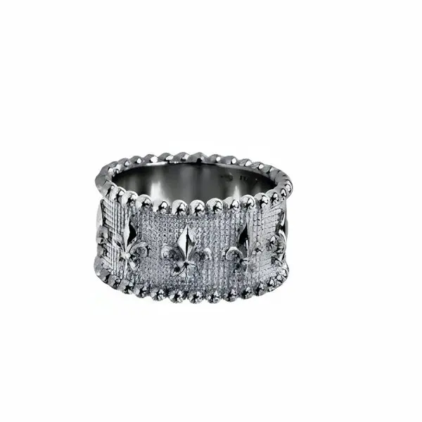 MVM ITALY Hand Made Florentine Ring With Giglio - Silver