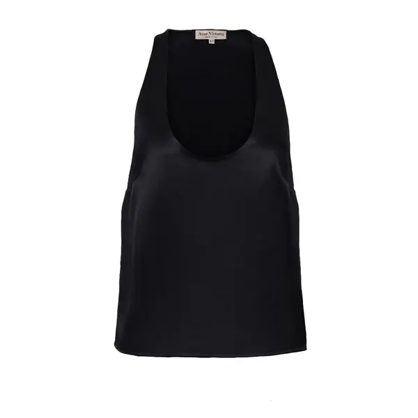 ANSE VICTORIN Victoria Silk Top - Black