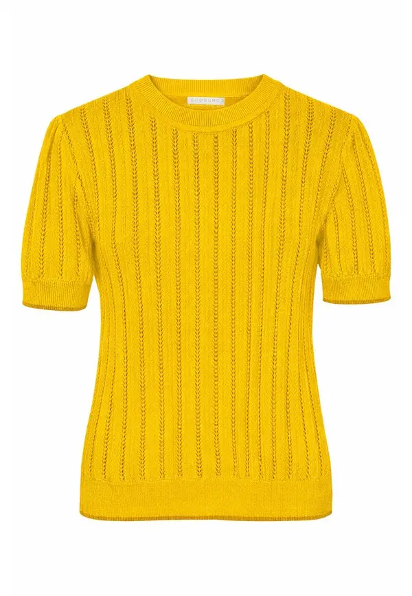 GROBUND Almine Tee – In Lemon With Contrast Trim - Yellow