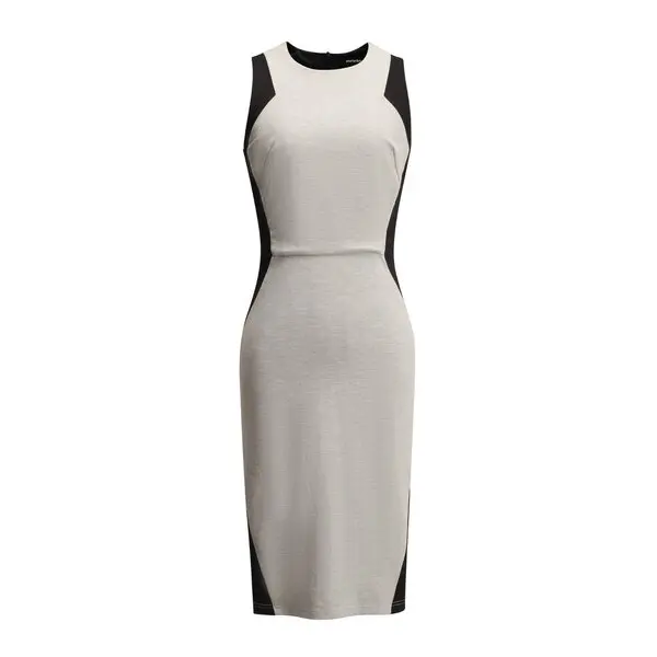 SMART AND JOY Bi-color Block Bodycon Short Dress - Grey