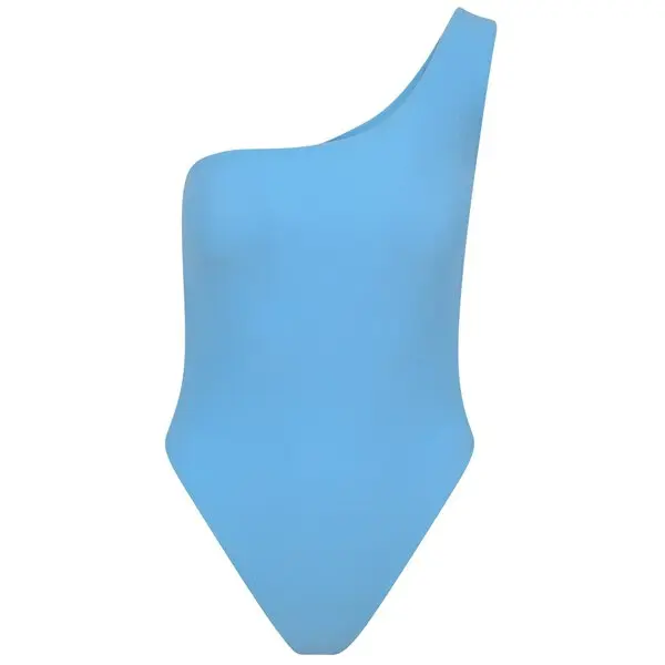 BLAKE SWIMWEAR Wave One Shoulder Swimsuit - Blue
