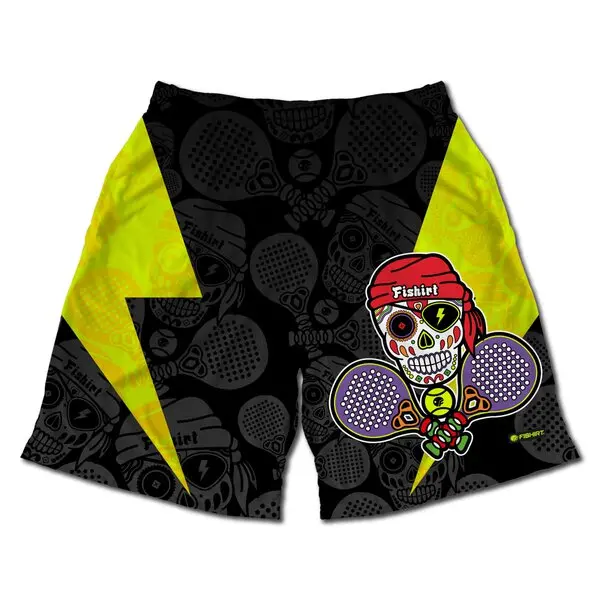 FISHIRT Activewear Shorts El Corsario Pirate Graphic Style - Black