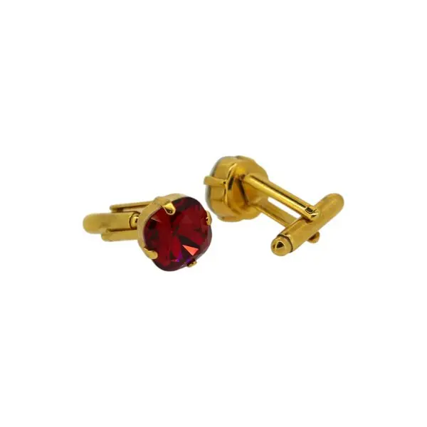 VICKISARGE The Stud Cufflink In Gold - Red