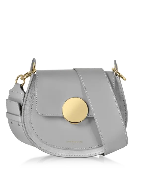 LE PARMENTIER Yucca Suede & Leather Shoulder Bag - Grey