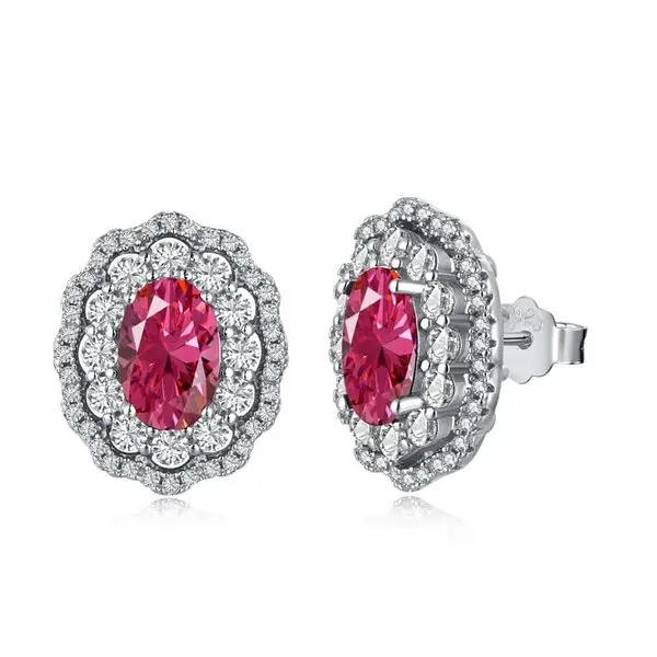 VIVIANA HALIL Pink / Silver The Louis Earrings – Sculptural Sterling Silver Stud Earrings In Rosa Pink - Pink/silver