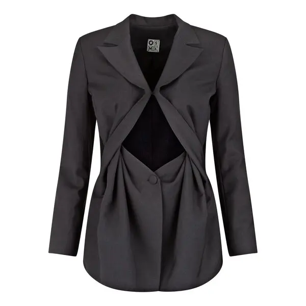 BOUTIQUE KAOTIQUE Cutout Blazer - Grey