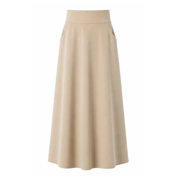 NIKKA PLACE Neutrals High Waist Elegant Maxi Skirt In Color - Beige