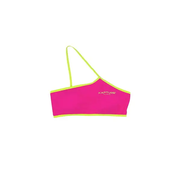 KAPTURE Dayglow One Shoulder Recycled Bikini Top - Pink