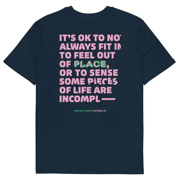 ANCHOR & CREW Navy Five It's Ok Editions Organic Cotton T-shirt - Blue