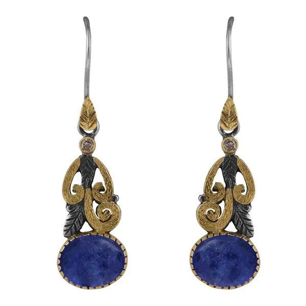 EMMA CHAPMAN JEWELS Liya Tanzanite Diamond Dangle Earrings - Blue
