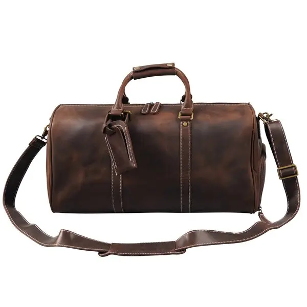 TOURI Dark Leather Weekender