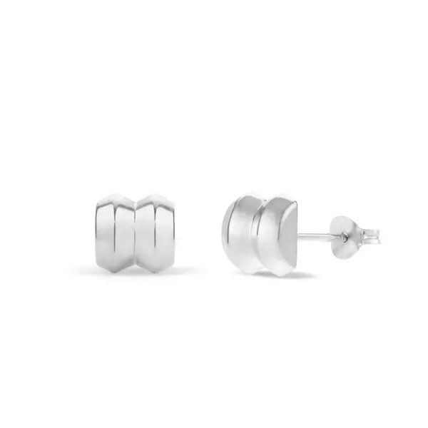 DINNY HALL Silver / White Iceni Silver Studs - Silver/white