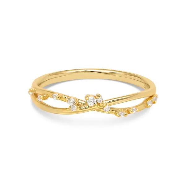 ESTERAH Twist Cz Ring - Gold