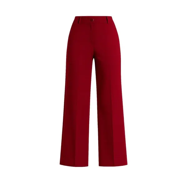 TANTRA SPAIN SL Straight-cut Dress Trousers With Waistband, Burgandy - Red