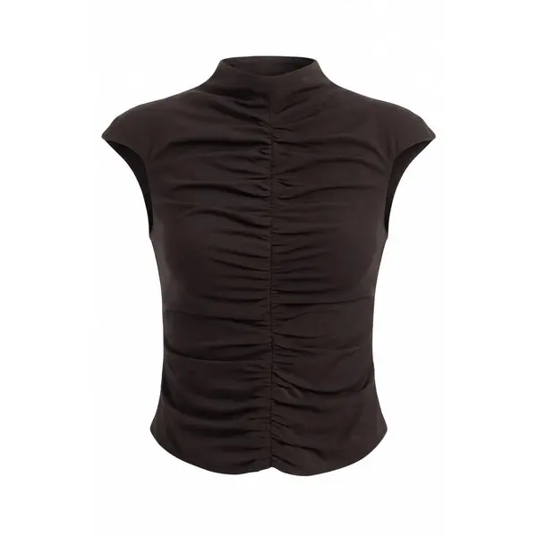 AGGI BY HALEWSKI Rita Dark Chocolate Blouse - Brown