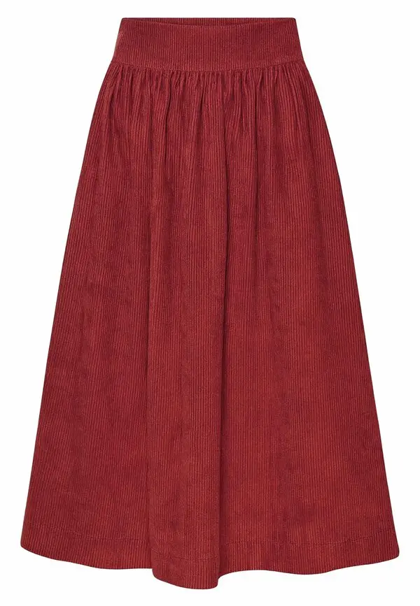 GROBUND Mette Skirt The Long One In Dark Corduroy - Red