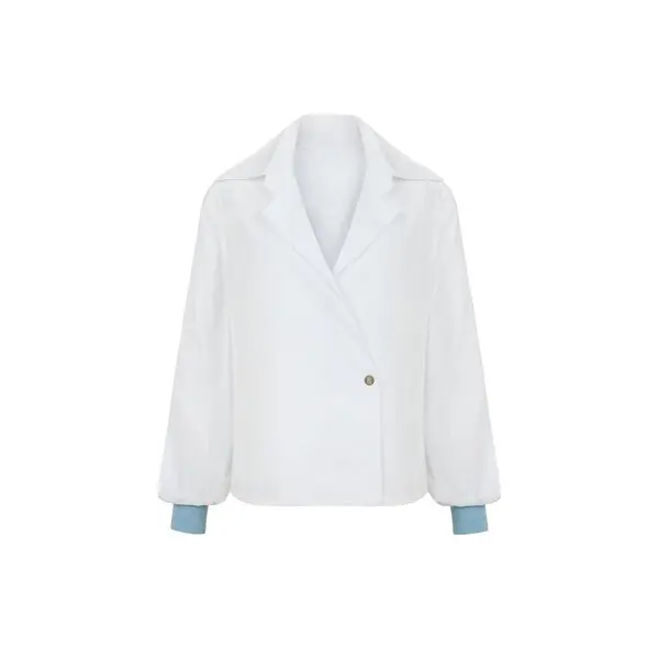 MAYAMU Grov Wide Collar Double Breasted Shirt