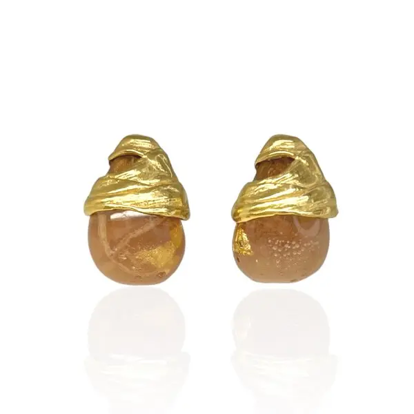 BIO-TRIMMINGS Neutrals / Galvani Blush Bio-gem Hoops - Gold