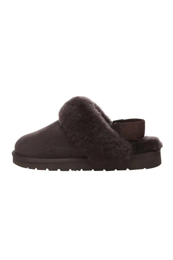 EVERAU AUSTRALIA Pelican Removable Strap Slingback Slippers In Chocolate - Brown