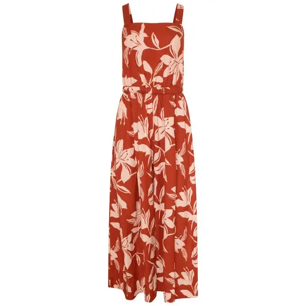 LATELIER LONDON Luisa Linen Culotte Jumpsuit - Red