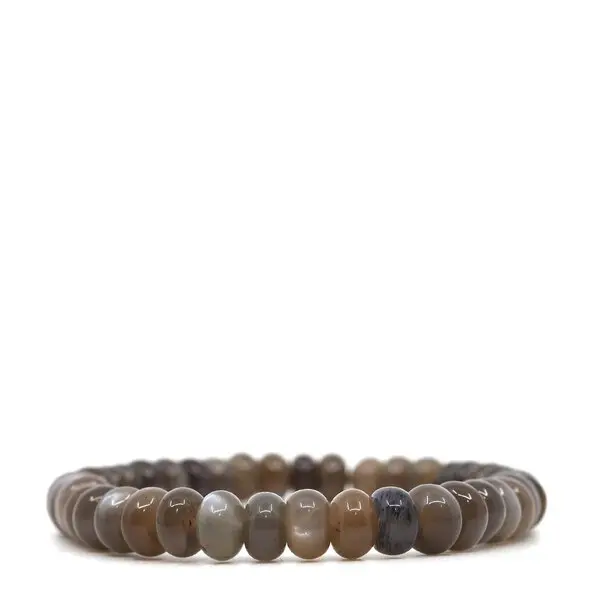 Shar Oke Neutrals Taupe Moonstone Bracelet - Grey