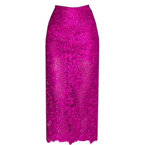 ANGELIKA JOZEFCZYK Orchidea Lace Skirt Fuchsia - Pink