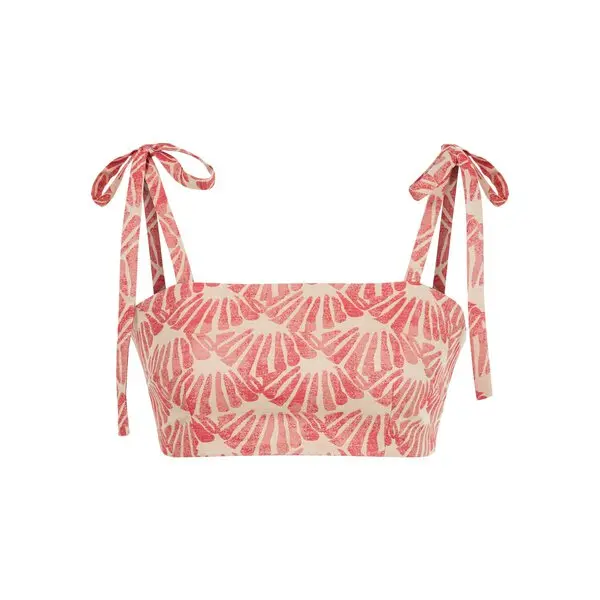 LILAMIE Palermo Bustier Summer Crop Top - Red