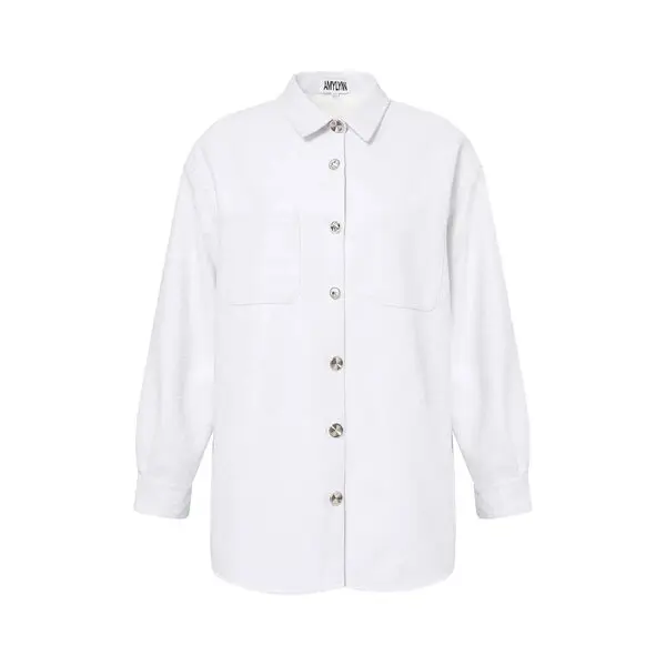 AMY LYNN Cole Glitter Oversized Shirt - Grey