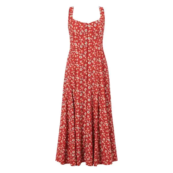 ROSE & NANCY Philippa Floral Print Midi Dress