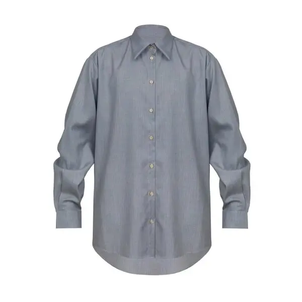 VAN BRUSSEL Lennon Collared Shirt In Stripe - Grey