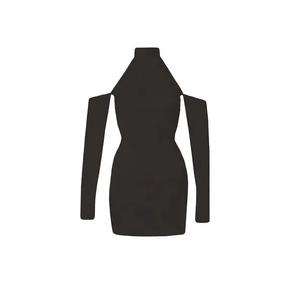 VESTIAIRE D'UN OISEAU LIBRE Wool Short Dress - Black