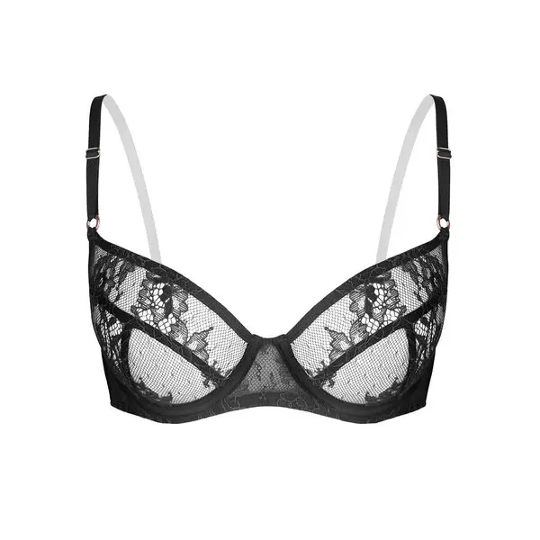 MONIQUE MORIN LINGERIE Moonstruck Balconette Bra - Black