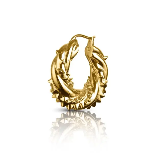 KASUN LONDON Entwined Serpent Hoops - Gold