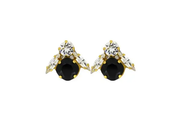 VICKISARGE The Big Bee Earrings In Gold Clip - Black
