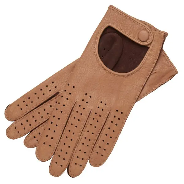1861 GLOVE MANUFACTORY Monza Deerskin Driving Gloves In Coco - Brown