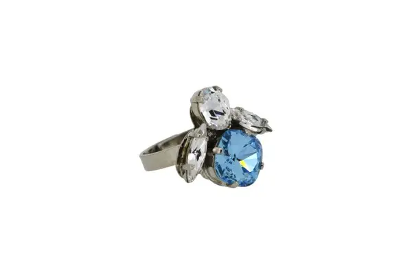 VICKISARGE The Bee Ring In Platinum - Blue