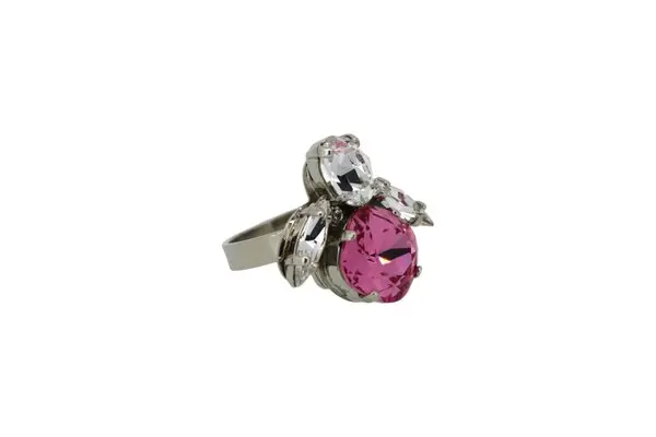 VICKISARGE The Bee Ring In Platinum - Pink
