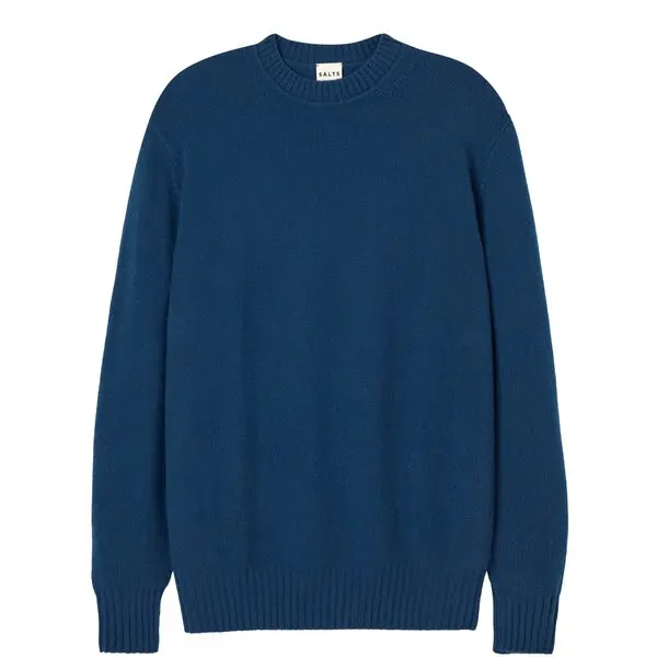 SALTS CASHMERE Lofty Knit Crew Neck Sweater Rich - Blue