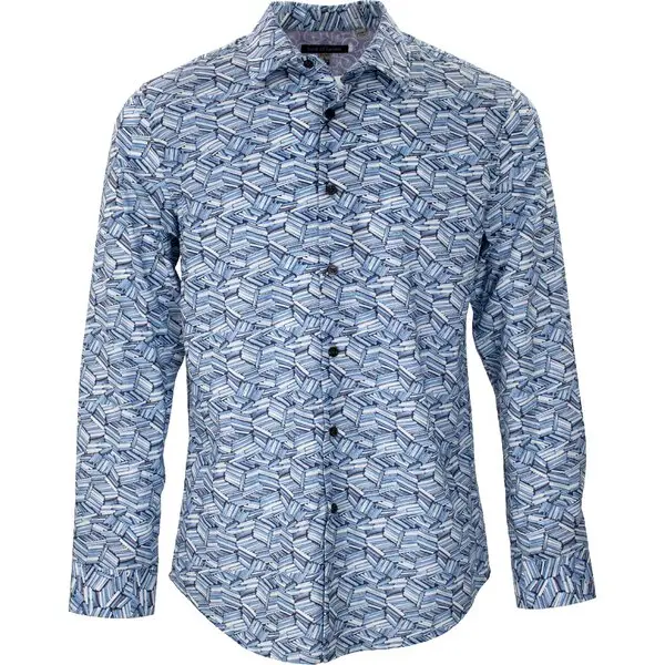 LORDS OF HARLECH Nigel Books Shirt - Blue