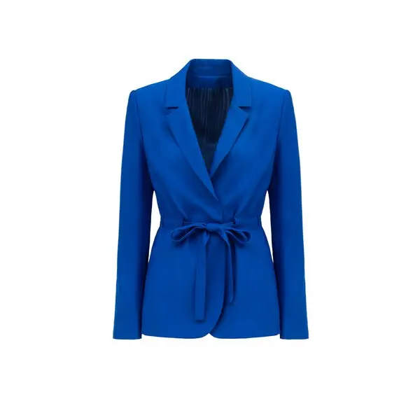 GEORGETTE Royal Belted Blazer - Blue